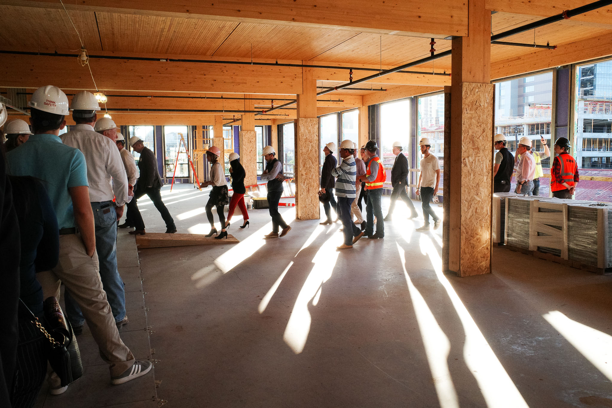 Visitors Get Look Inside Broadway Mass-Timber Mid-Rise
